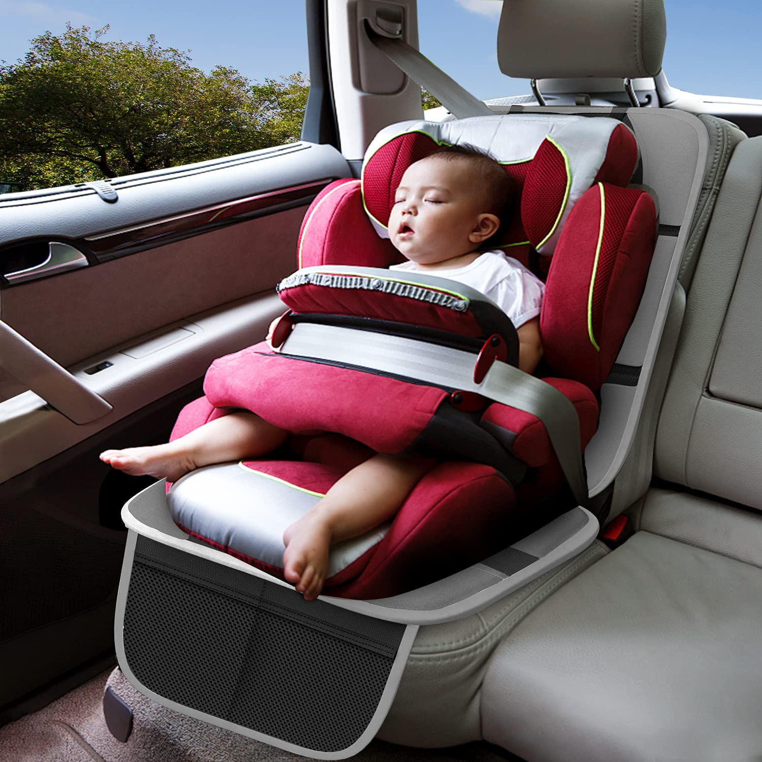 MHO+All Car Seat Protector The Best Large Auto XL Size, with Storage Bag, The thickest Child Baby Seat Protector, Suitable for Children, Babies, Pets,1 Pack