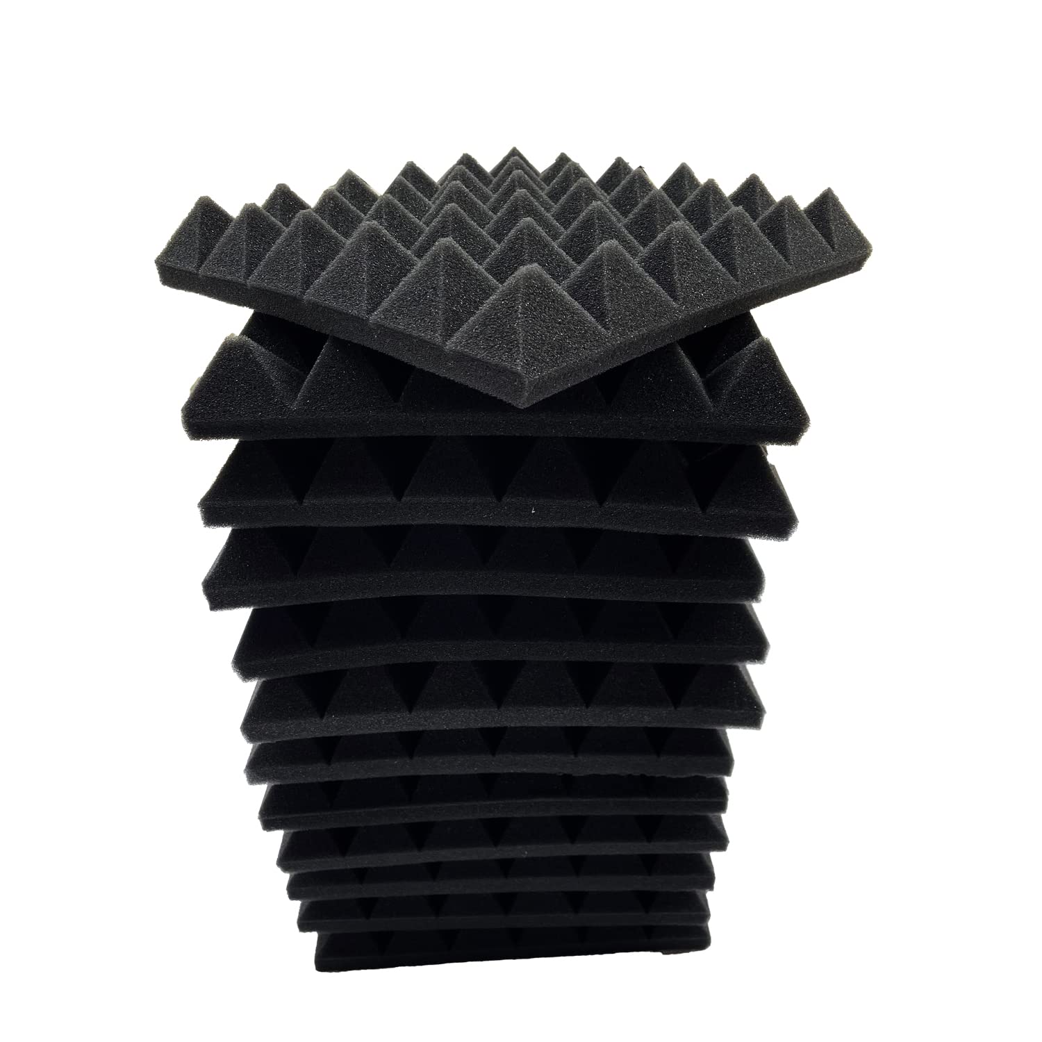 12 acoustic foam boards Black Pyramid foam boards 12“ × 12” × 2”