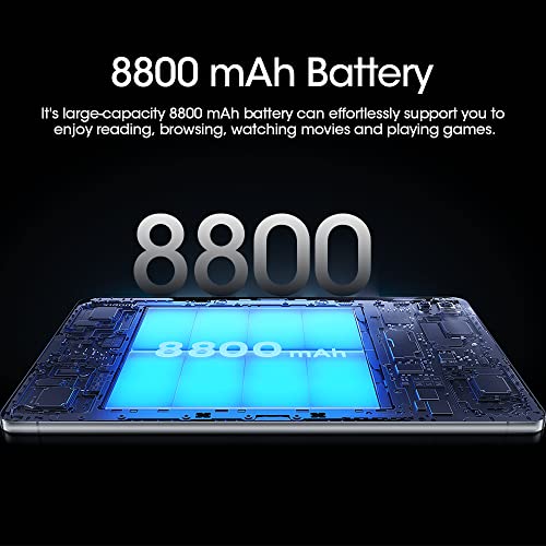 10.1 inch Android 12 Tablet, Latest Octa-Core Processor, 256GB ROM+8GB RAM Storage, 16MP+32MP Camera, 128GB Expand Support, IPS Full HD Display, Bluetooth, WiFi, Dual-SIM Tablet丨Grey
