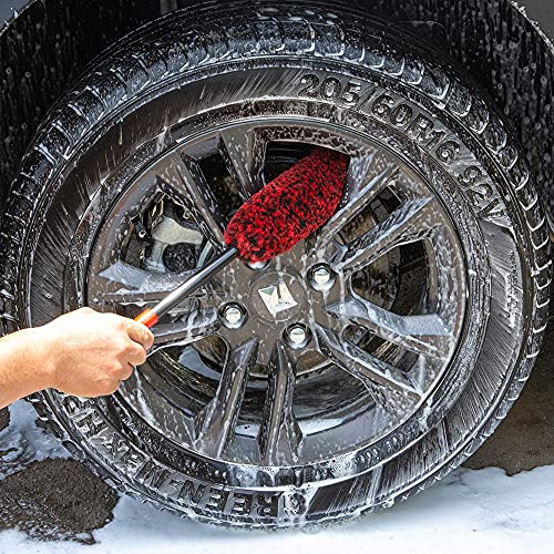 bzczh Car Tire Cleaning Brush 3 Pcs,1x Large Tire Brush,1x Small Tire Brush,One Detailing Brush