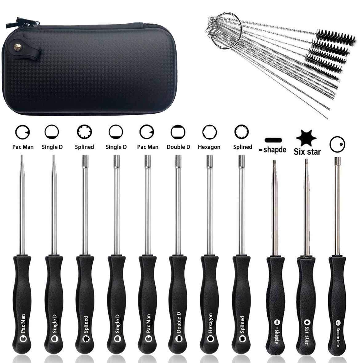 11pcs Carburetor Adjustment Tool + Carrying Case + Cleaning Brush for Common 2 Cycle Carburator Engine - Carburetor Adjustment Tool Set Carburetor Tune up Adjusting Tool