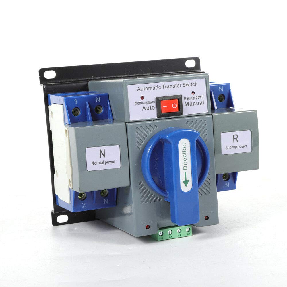110V 2P 63A Dual Power Automatic Transfer Switch Dual Power Generator Changeover Switch 50HZ/60HZ with Electronic Instruction Manual