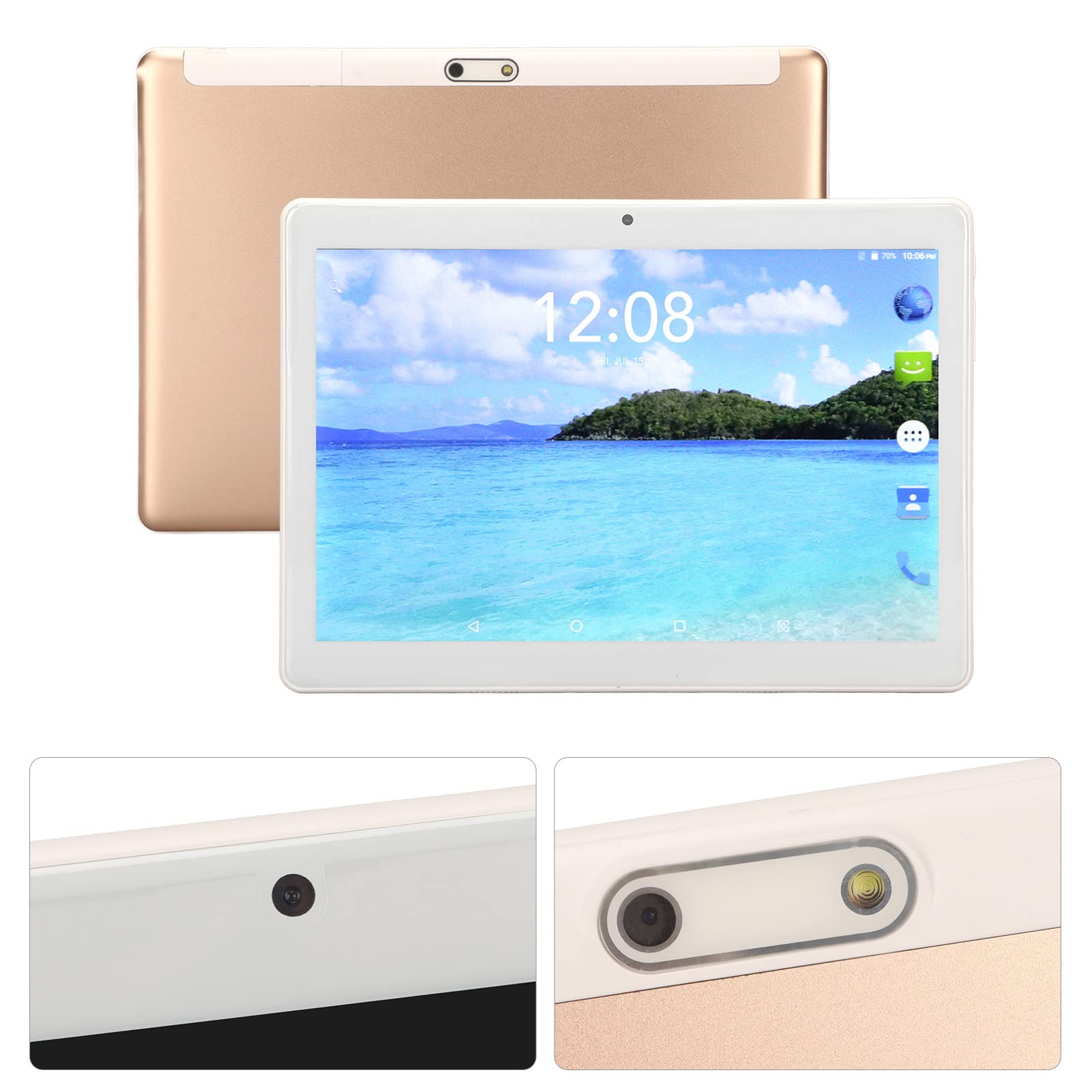 10.1 Inch HD Tablet Dual Sim Dual Standby HD Tablet 3 Card Slot MT6753 Large Memory Chip 2GB RAM 32GB ROM for Study and Study (US Plug)