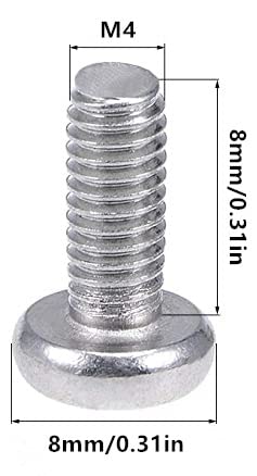 LuiQiuFa50Pcs M4x8mm Machine Screws Pan Phillips Cross Head Screw 304 Stainless Steel Fasteners Bolts