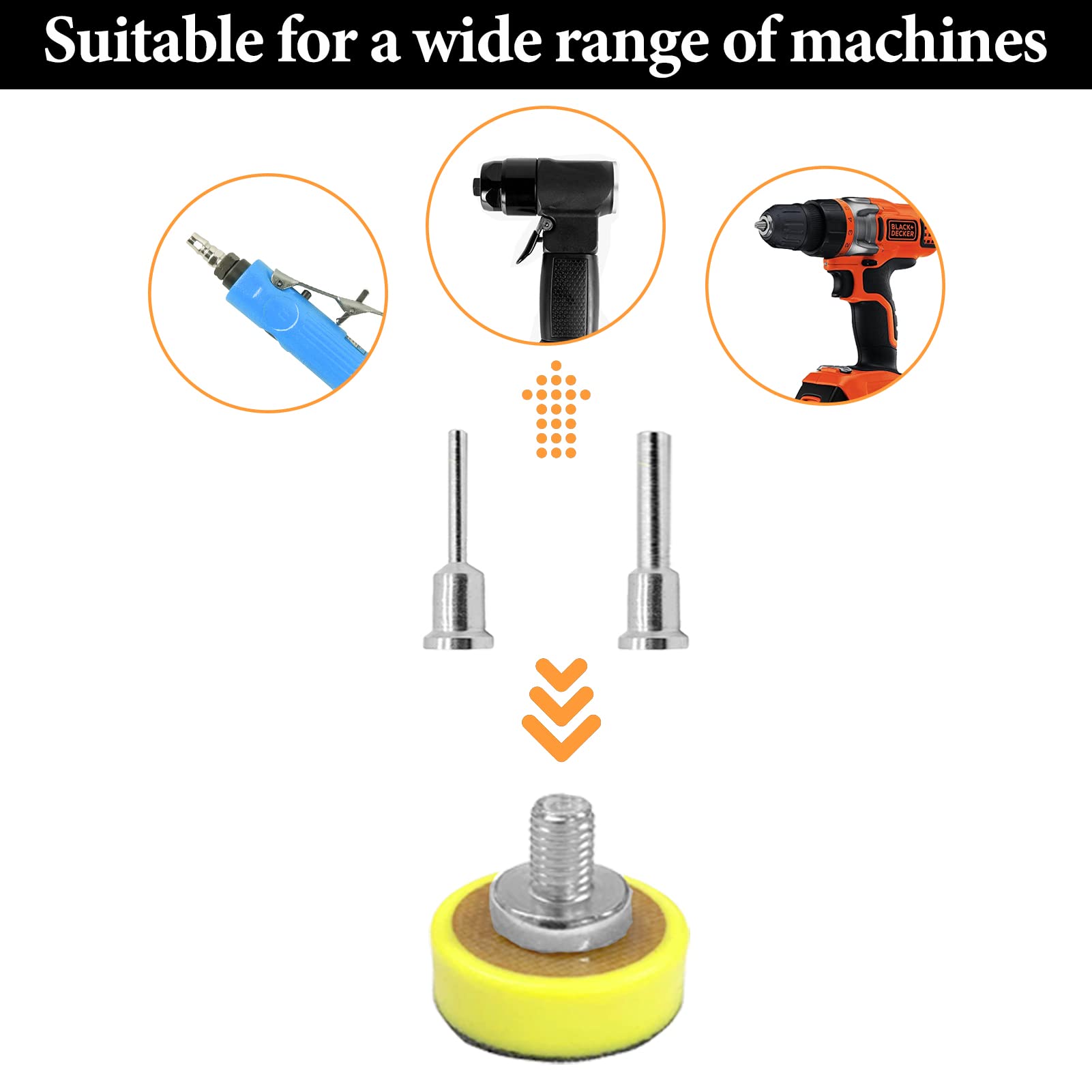 187 Pieces 1 Inch Sanding Disc, GOH DODD Hook and Loop Sanding Pads 60 to 10000 Wet Dry Sandpaper with 1/8" 1/4” Shank, Backing Pad, Polishing Pads and Interface Pad for Drill Grinder Rotary Tools