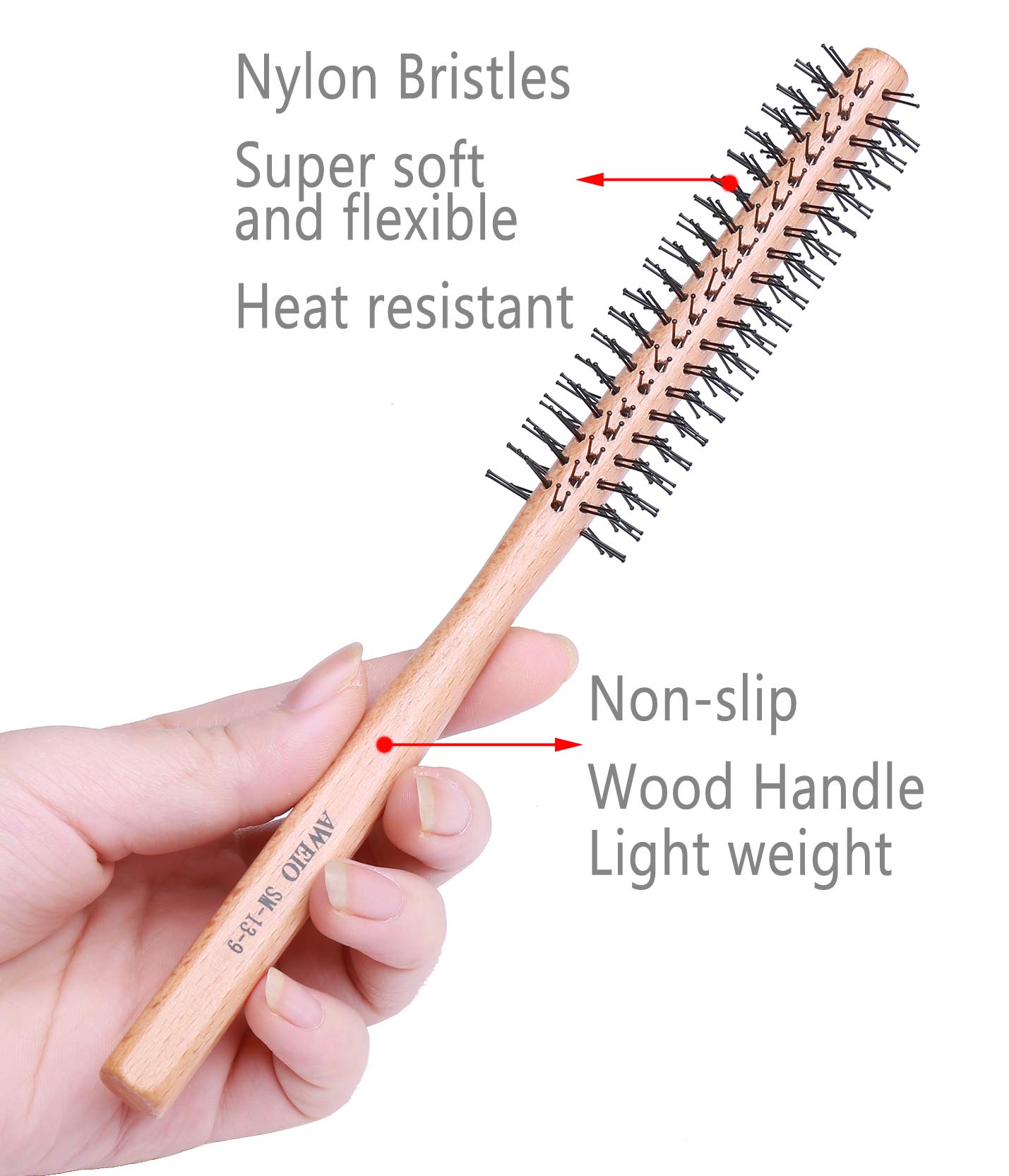 PERFEHAIR Small Round Brush for Short Hair, 1 Inch Mini Quiff Roller for Women and Men, Best for Thin Hair, Bangs, Beard, Styling, Lifting, Curling