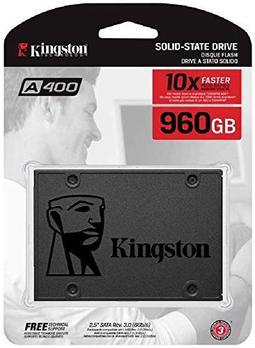 Everything But Stromboli Kingston A400 SSD 960GB 2.5" SATA 3.0 Internal Solid-State Drive (SA400S37/960G) Bundle with (1) SSD/HDD Enclosure USB 3.0