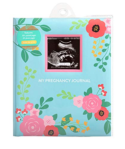 Kate & Milo Floral Pregnancy Journal, Milestone Tracker, Baby Keepsake Book, Gift for Expecting Moms, Sonogram Photo Insert, My Pregnancy Journal