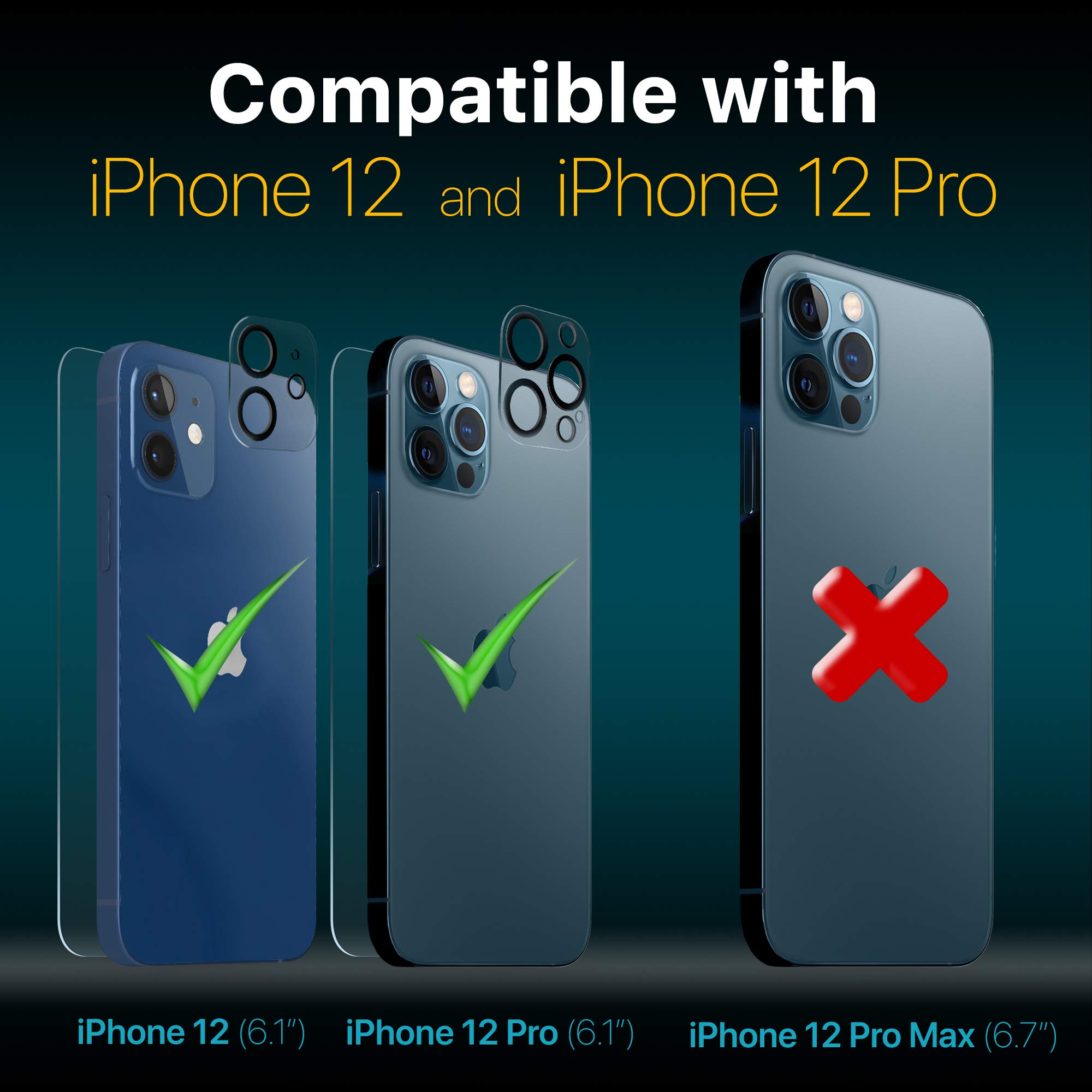 12 & 12 Pro Glass Screen Protector Tempered Glass Compatible for iPhone 12, 12 Pro w/Camera Lens Protector w/Easy Installation Case. 3 Pack Glass Screen Protector 12 Pro & 12. Hardness 9H, 2.5D (10)