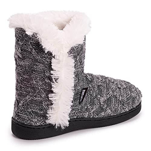 MUK LUKS baby girls Muk Luks® Women's Cheyenne Slipper, Grey Marl, Medium US