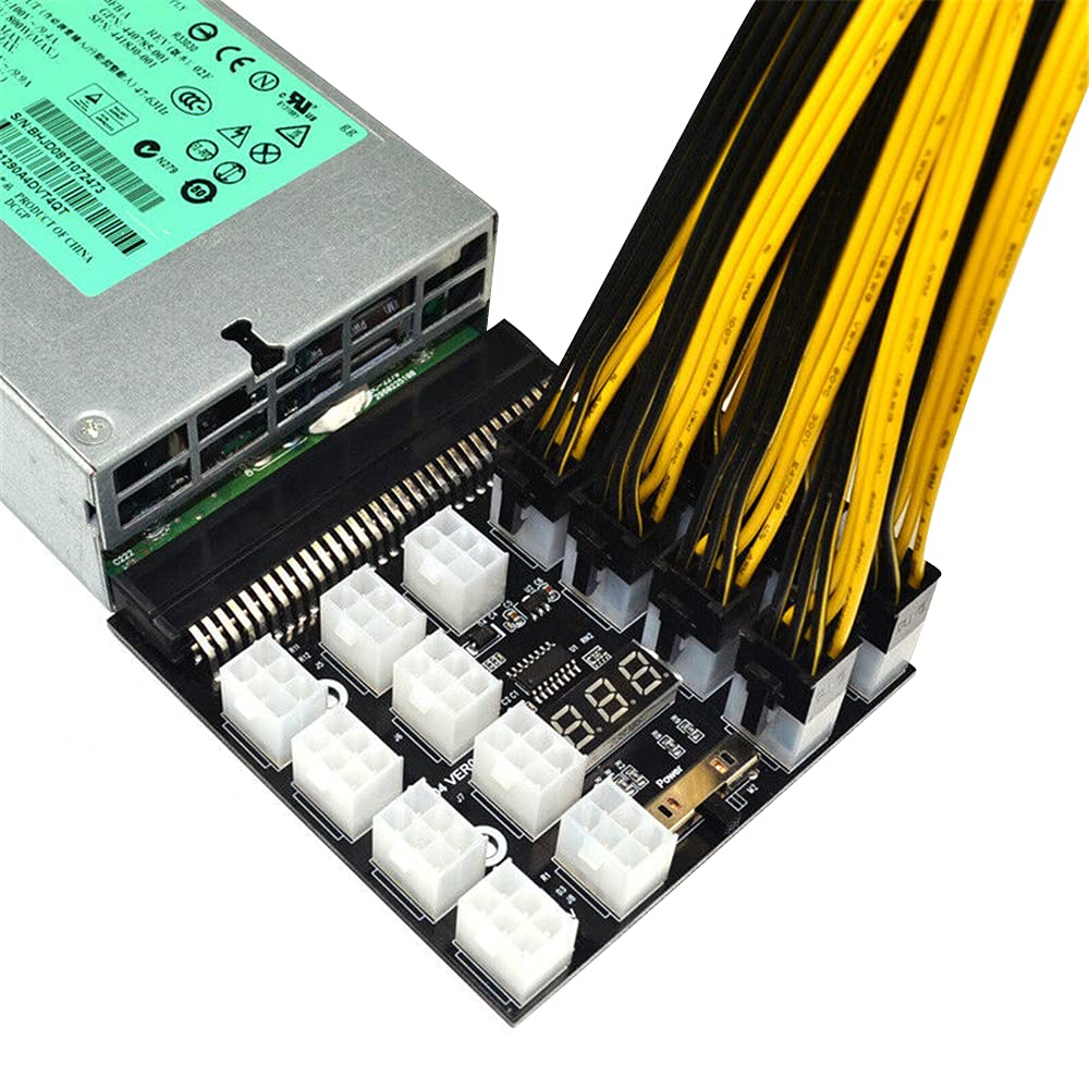 ATX 17x 6Pin Power Supply Breakout Board Adapter Converter 12V for Ethereum BTC Mining,Upgrade Version