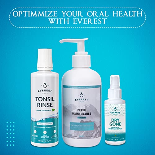 Perio Maintenance Alcohol Free Mouthwash – Concentrated Mouthwash for Bad Breath, Plaque, Sensitive Teeth, and Gingivitis or Gum Disease - Fresh Mint Flavored Fluoride Rinse by Everest Oral Care