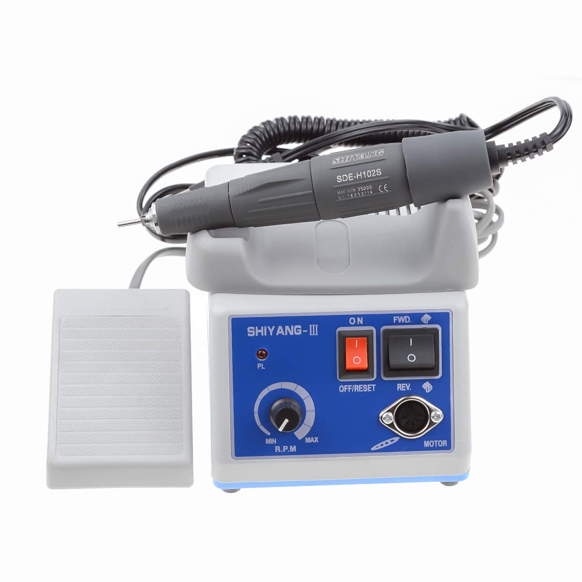 35000 RPM Lab Polishing Micro Motor SHIYANG-III Electric Micromotor Nail Art Polisher (+SDE-H102S)