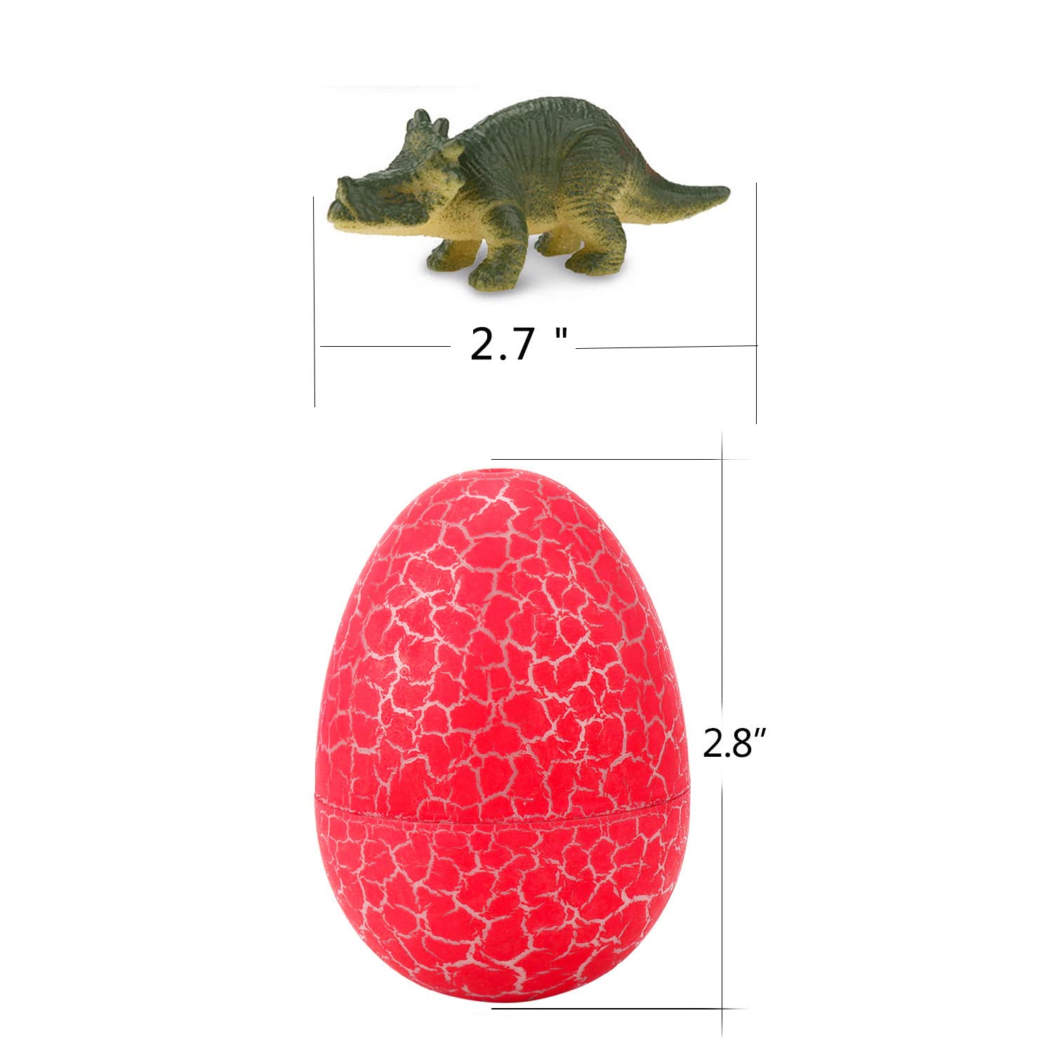 12 Dinosaur Eggs Toys, Surprise Pack with 12 Unique Dinosaur Figures,Goodie Bag Stuffers,Pinata fillers, Easter Eggs dongcoh,Carnival Prizes Treasure Box,Birthday Party Gifts for Kids