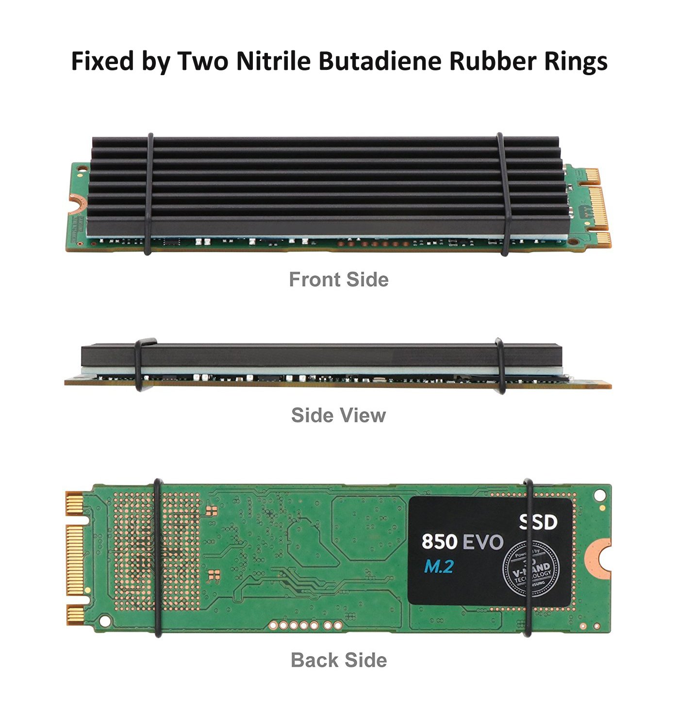 2 Pack PCIe NVMe M.2 SSD Heatsinks Cooler with Nano Silicone Thermal Pad
