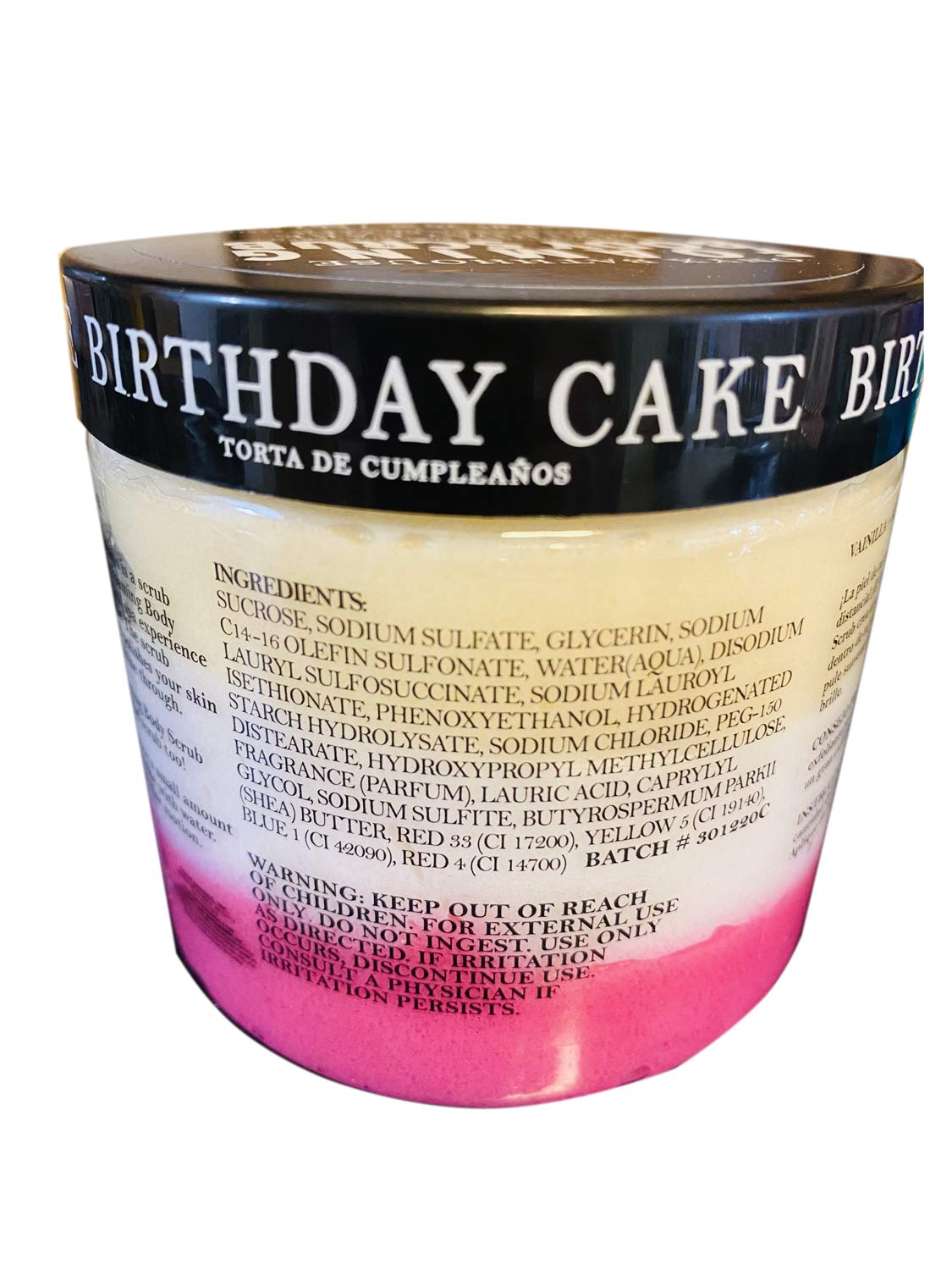 Onyx Bath House Birthday Cake Foaming Bath Scrub 20 Oz! Infused With Shea Butter! Body Scrub Gently Exfoliates And Hydrate Skin! (Birthday Cake)