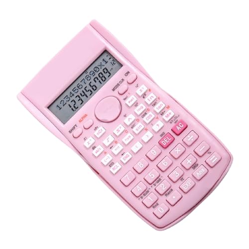 12 Bit Efficient Scientific Calculator, 240 Functions Math Calculator with LED Display, Sliding Hard Cover, Easy Use for Students Teachers (Pink)
