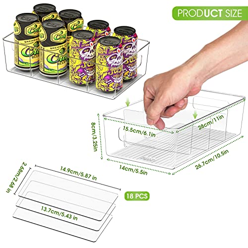 3 Pack Snack Organizer for Pantry β Food Organization and Storage Clear Bins w Removable 3 Dividers, Acrylic Fridge/Refrigerator Organizers, for Kitchen, Cabinets, Snacks, Packets, Sauce, Pouches