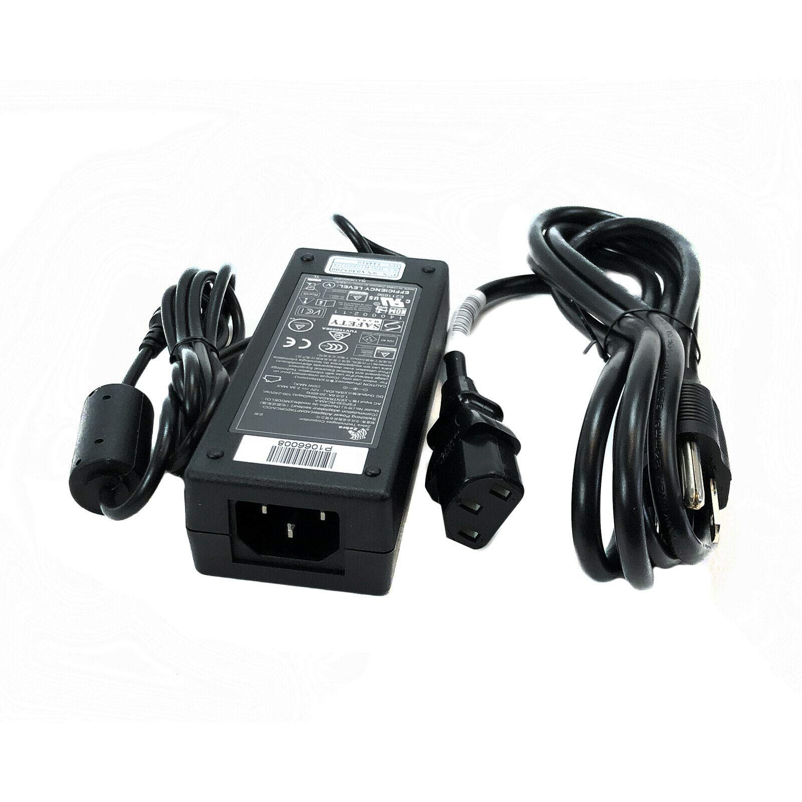 Zebra AC Power Supply Adapter 12V 2.5A for ZQ610 ZQ620 ZQ630 Label Printers with Power Cord
