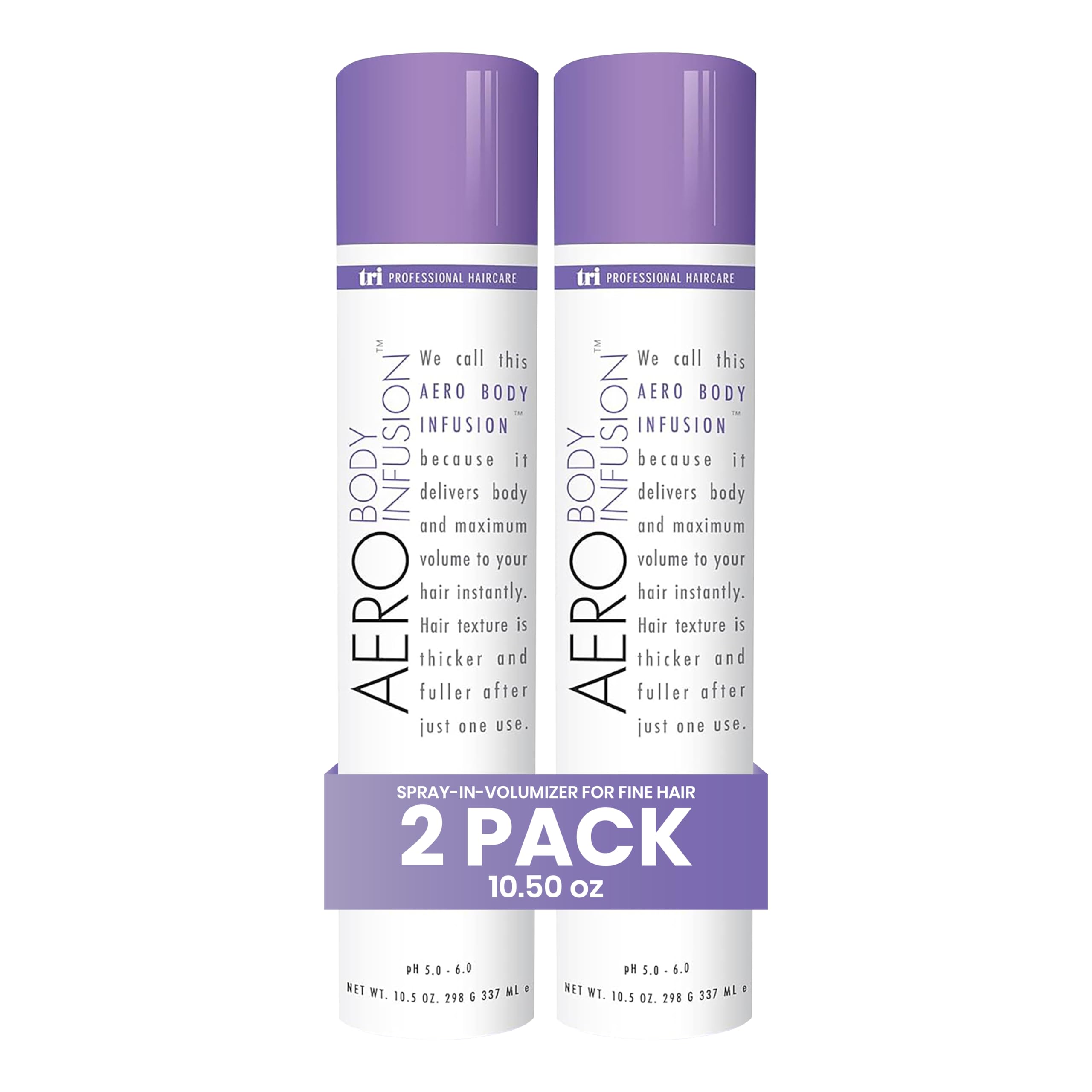 TRI Aero Body Infusion Spray-In Volumizer - Maximum Volume & Enhanced Texture, Weightless Formula for Root Lift & Fullness, Adds Body & Shine, Versatile Style for All Hair Types - 10.5 oz (2 Pack)