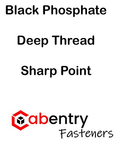 Cabentry Brand | Wood Screws | Flat Head | Phillips Square Drive | #6 | 5/8 Inch | Deep Thread | Sharp Point | Black Phospate Finish | 1000 Pack