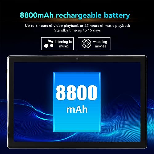 10.1 Inch Tablet, Business Tablet Front 8MP Rear 20MP 2 in 1 12GB 256GB 4G LTE 8 Core CPU with Keyboard for Travel for Android 11.0 (#3)