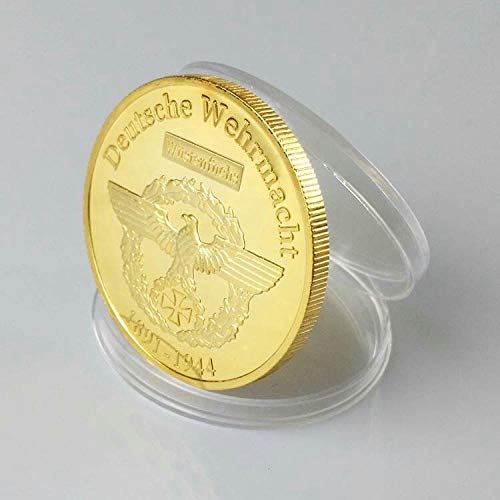 1891-1944 WW II German Desert Eagle Rommel Deutsche Wehrmacht Gold Plated Coin Military Souvenirs Metal Coins Collection