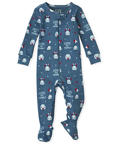 The Children's Place Unisex Baby And Toddler Snug Fit Cotton Zipper One Piece Pajamas,BLUESTONE,2T
