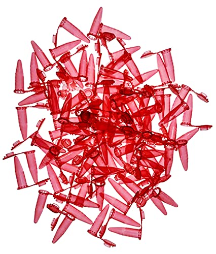 MUHWA 1000PCS Polypropylene Graduated Microcentrifuge Tube with Snap Cap, 0.5ml Capacity Microtubes (Red)