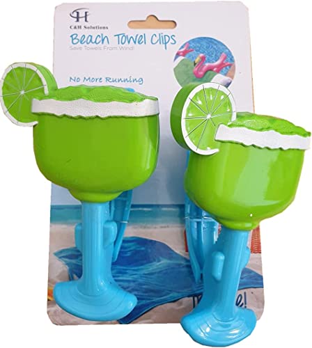3 Pairs (6 Ct) Cups Style Secure Towel Clips, Beach Towel Holders, Clips, Beach, Patio or Pool Accessories, Portable Towel Clips by C&H Solutions