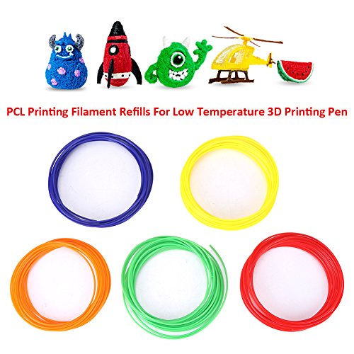 3D Printer Filaments,10 Colors 1.75MM PCL Pen Filament Refills for Printer Printing Pen Low Temperature