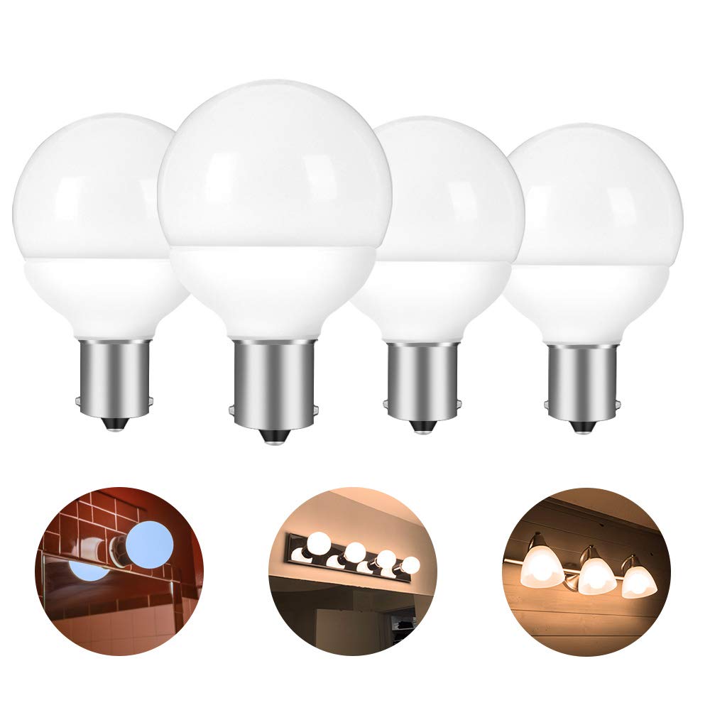 1156 1141 20-99 12 Volt RV Vanity led Light Bulbs BA15S 1383 1139 Replacement for 5th Wheel Camper Trailer Motorhomes Marine Boat Bathroom 30-40W Equivalent Bright White 6000K Pack of 4