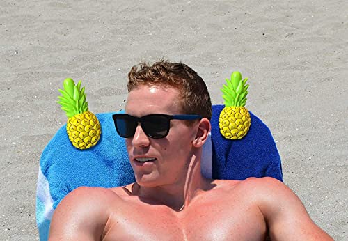 3 Pairs (6 Ct) Pineapple Clip, Beach Towel Clips Jumbo Size for Beach Chair, Cruise Beach Patio, Pool Accessories, Household Close Snacks Clip, Baby Stroller by C&H Solutions