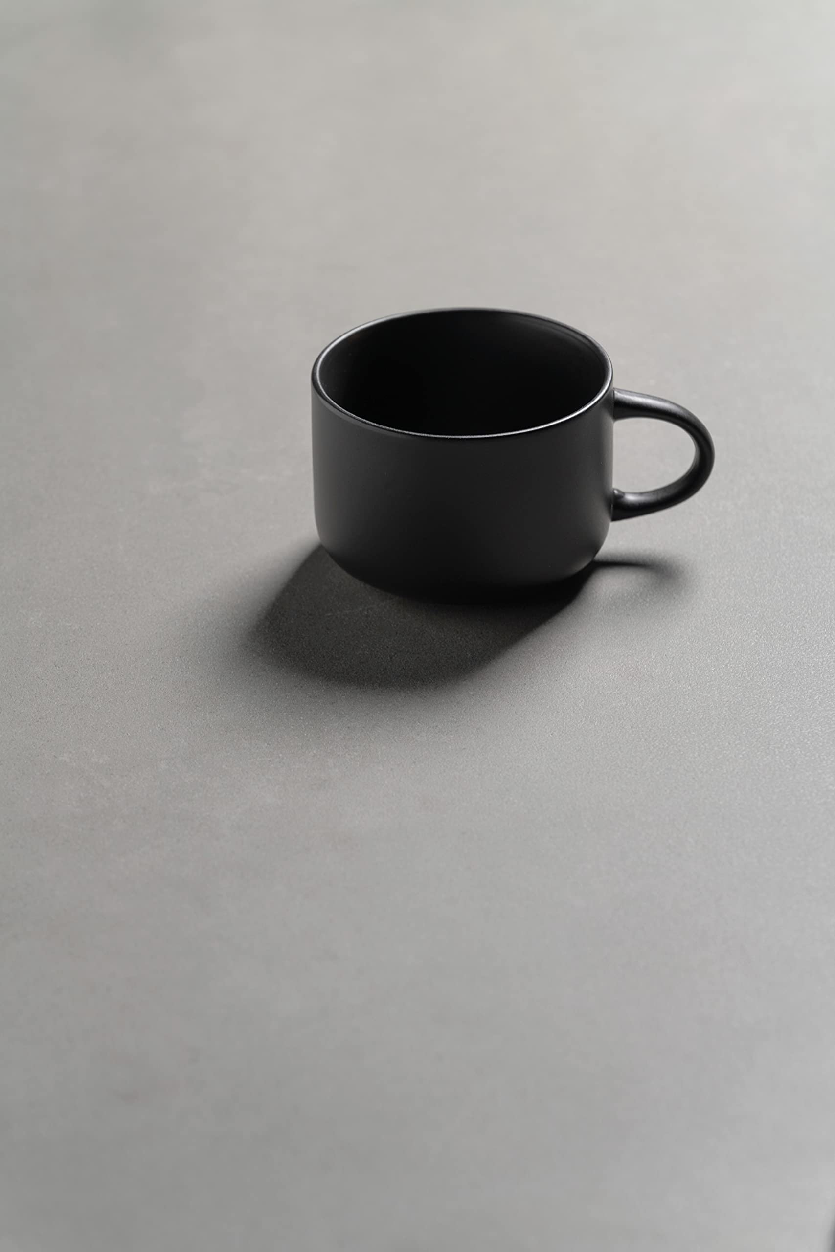 10 Strawberry Street Wazee Matte Oversized Mugs, 6 Count (Pack of 1), BLACK