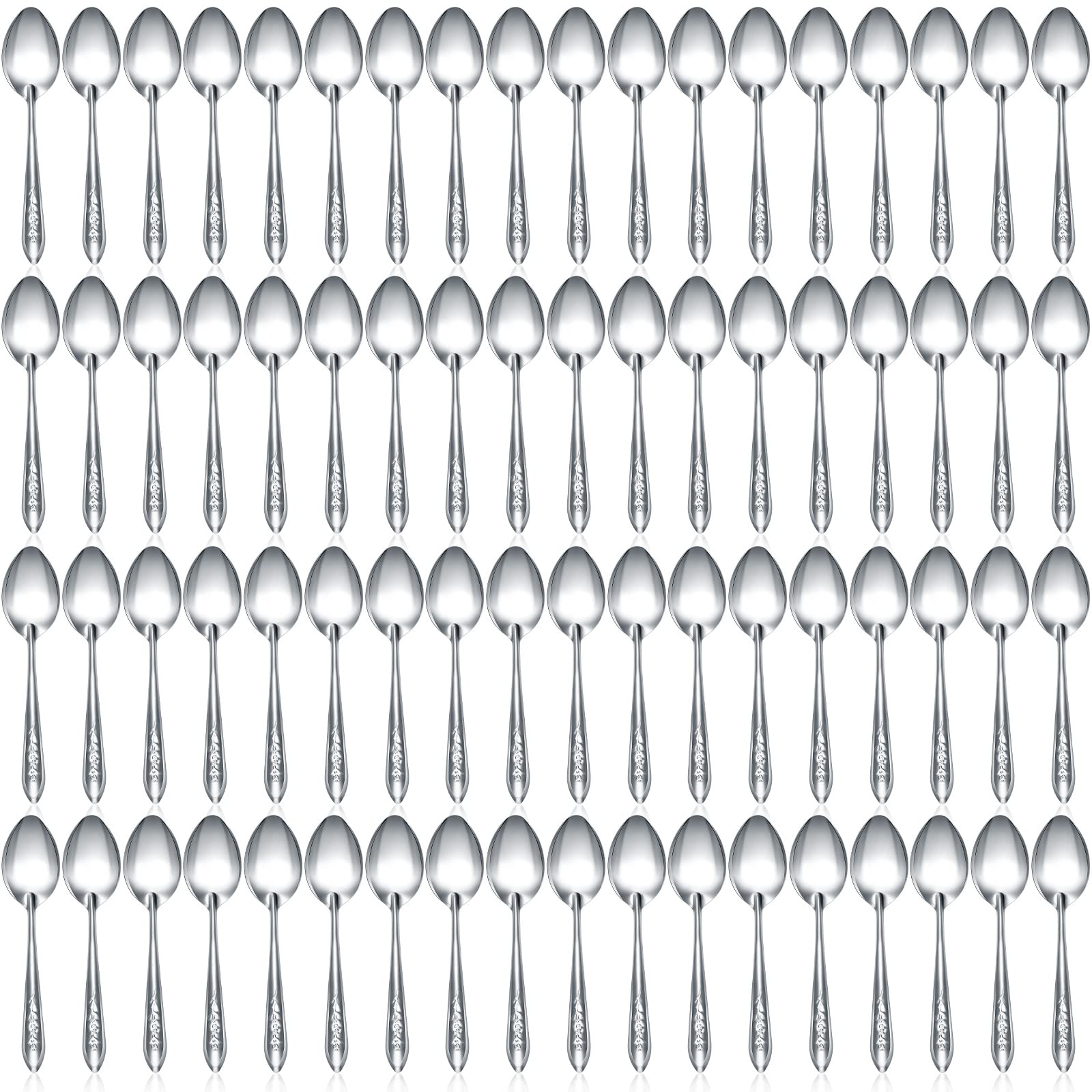 100 Pieces Dinner Spoons Set 6.69 Inches Silverware Spoons Bulk Stainless Steel Tablespoons Food Grade Spoon for Home Restaurant Kitchen Dishwasher Safe