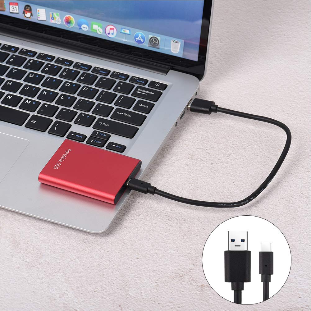 CALIDAKA 500GB / 1TB / 2TB Portable SSD Drive USB 3.0 External SSD Solid State Drive, High-Speed Data Transmission SSD Hard Drive Compatible with USB 3.0 Port USB 2.0 for Win 10 8 7 PC
