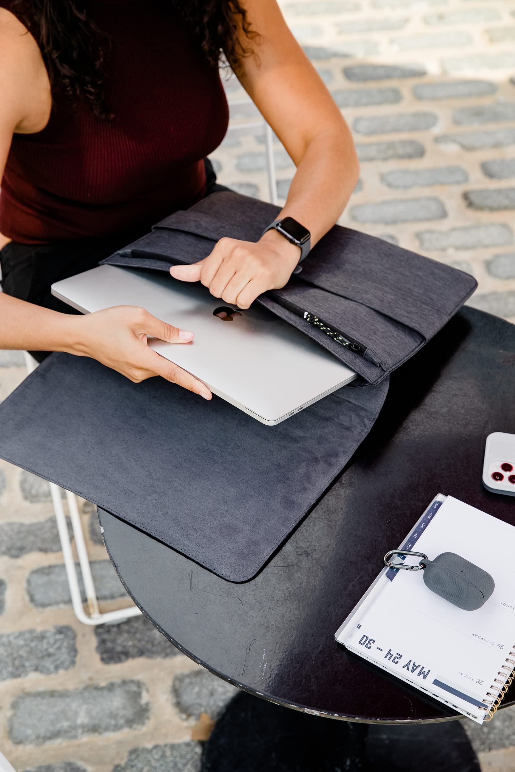 [U] by UAG Mouve 16-inch Laptop Sleeve Sleek & Modern Padded Protective Carrying Case Snug Tailor Fit, up to 16-inch Devices, Compatible with MacBook Pro, Dark Grey