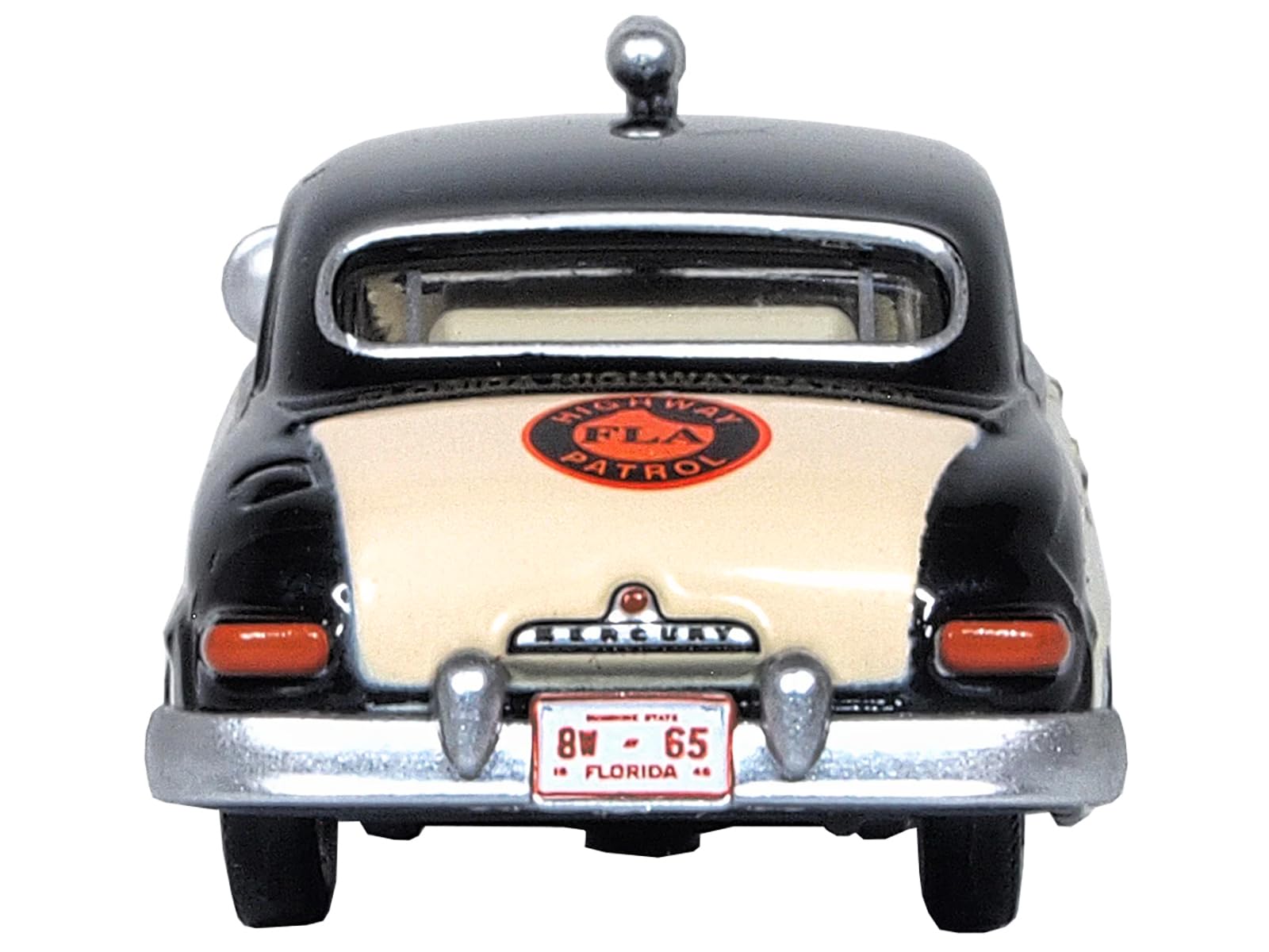 1949 Mercury Monarch Police Black and White Florida Highway Patrol 1/87 (HO) Scale Diecast Model Car by Oxford Diecast 87ME49010