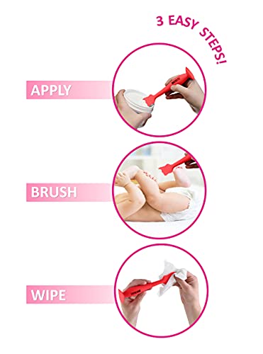 Brexonic Diaper Cream Spatula, Baby Butt Spatula For Diaper Cream, Soft Flexible Silicone Baby Bum Brush, Suction Base Diaper Cream Applicator (Gray)