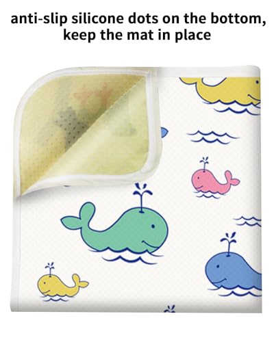 Splat Mat for Under High Chair 43.3″, Waterproof Easy Cleaning Anti Slip Spill Mat for Art/Crafts/Playtime on Floor or Table, Eating Mess Mat for Floor Protector