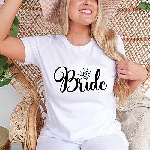 Bride and Bridesmaid T Shirt Bridal Party Bachelorette Party Bridesmaid Proposal Gift Team Bride Tribe I Do Crew Wedding (Medium, Pink Bridesmaid)
