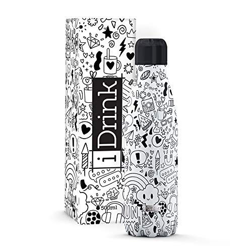 IDRINK® - Stainless steel insulated bottle | Thermos 500 ml DOODLE