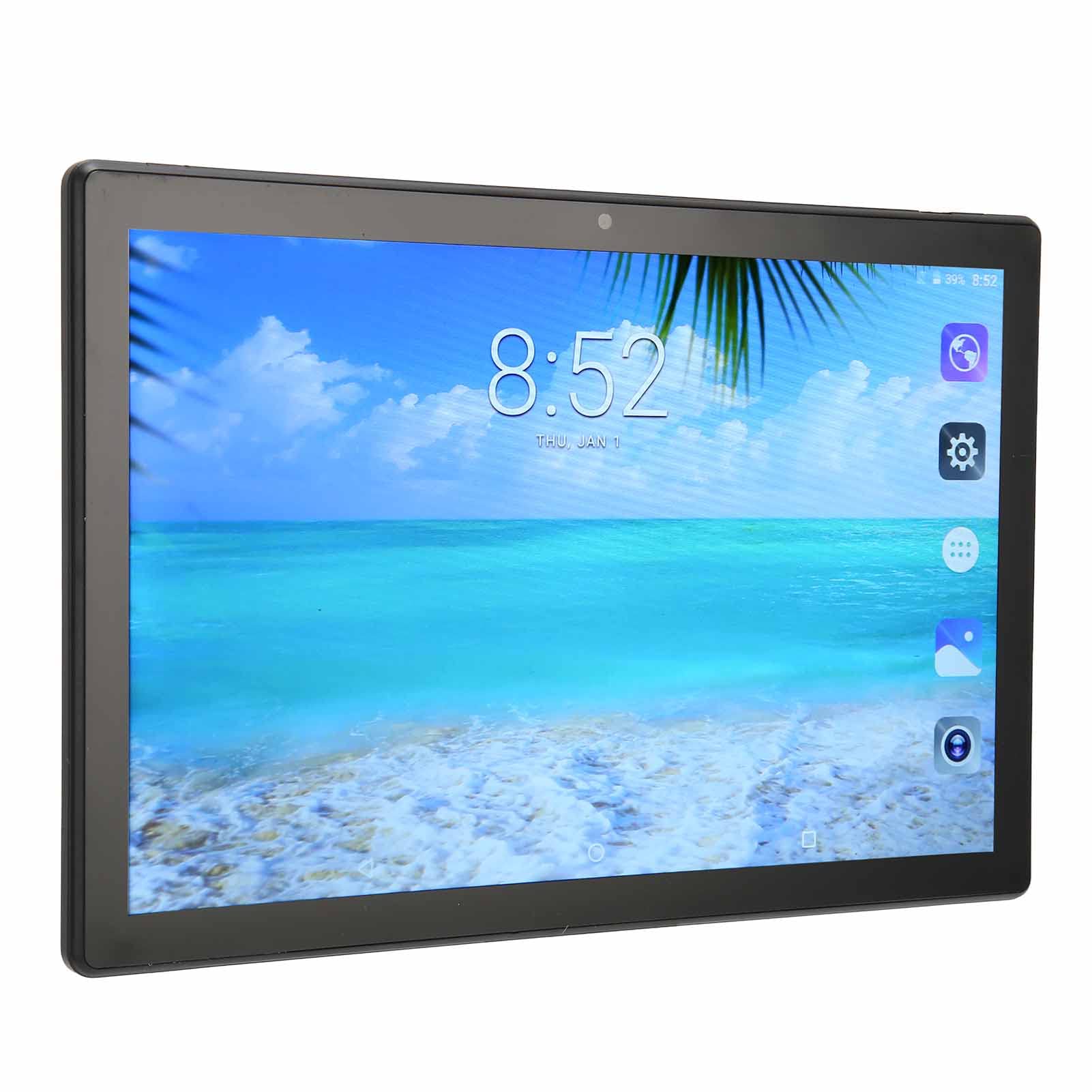 10.1 Inch Tablet,1960x1080 FHD Large Screen, MT6735 8 Core, 6GB RAM 128GB ROM, Dual 8MP+16MP Camera, 2.4G 5G WiFi 4G Gaming Tablet Support 4G Communication Network (Black)