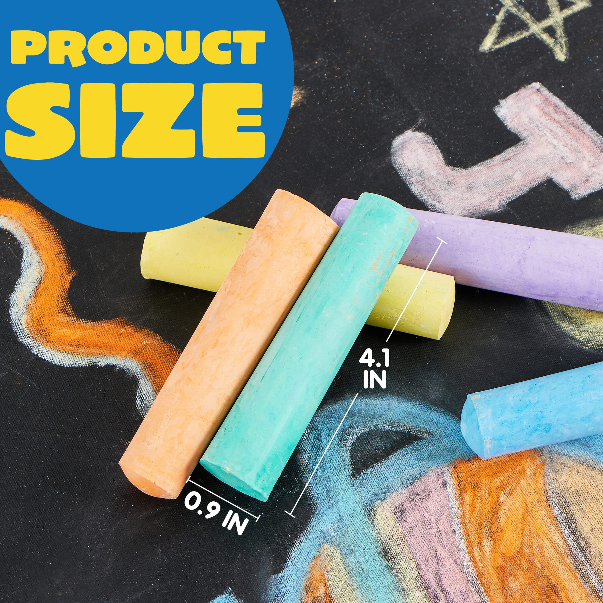 160 PCS Sidewalk Chalks Set Non-Toxic Washable Jumbo Chalk for Outdoor Art Play, Painting on Chalkboard, Blackboard and Playground