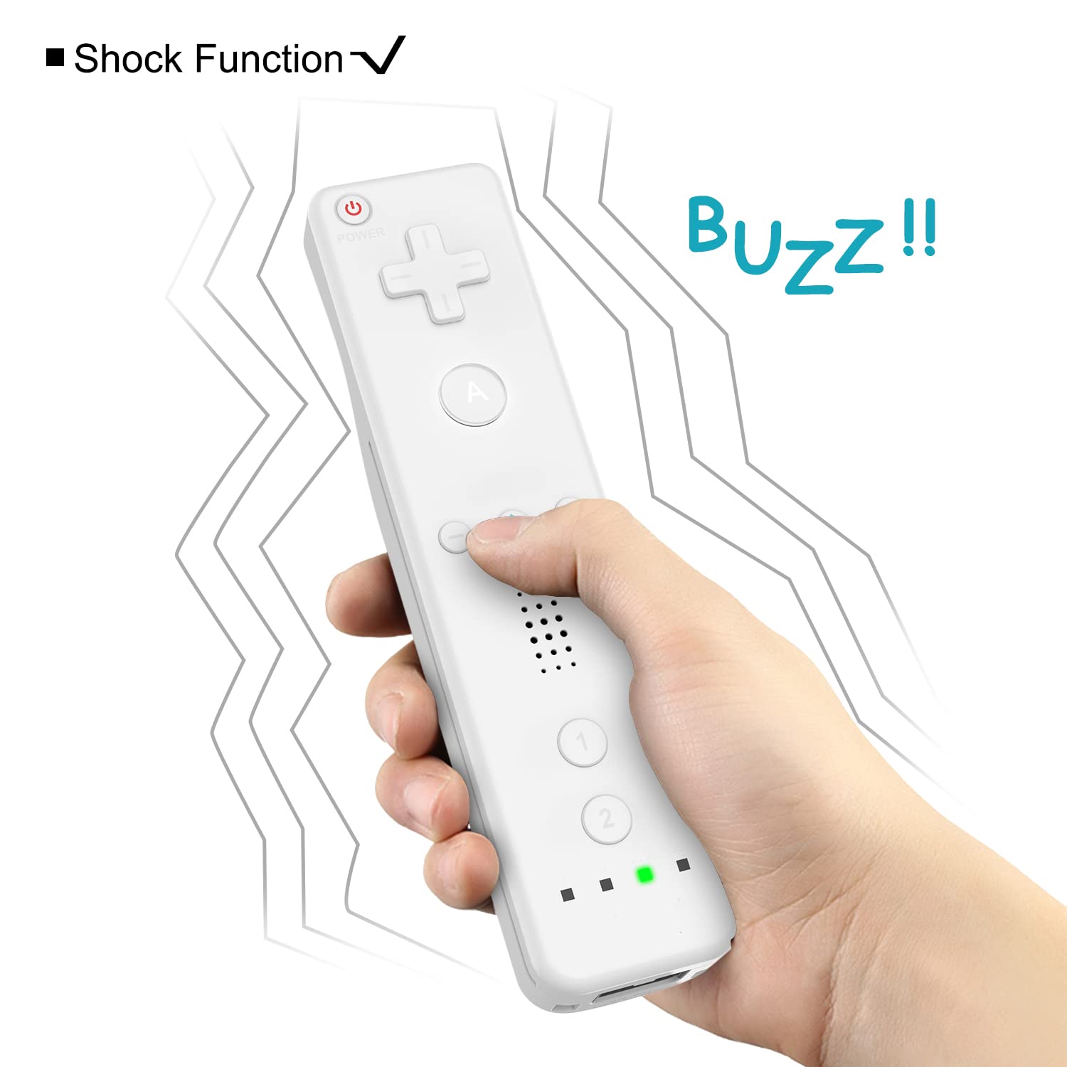 2 Pack Remote Controller Gesture Controller and Nunchuck Joystick Compatible for wii/wii u, Controller With Silicone Case and Wrist Strap - White
