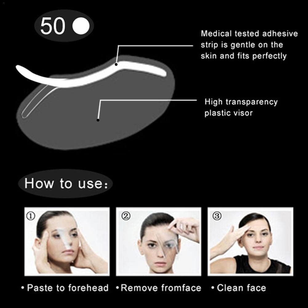 LWBTOSEE 100pcs Eyebrow Shield Disposable Hair Salon Hairspray Masks Cutting Coloring Face Protecting Barber Supplies Transparent Plastic Face Shield