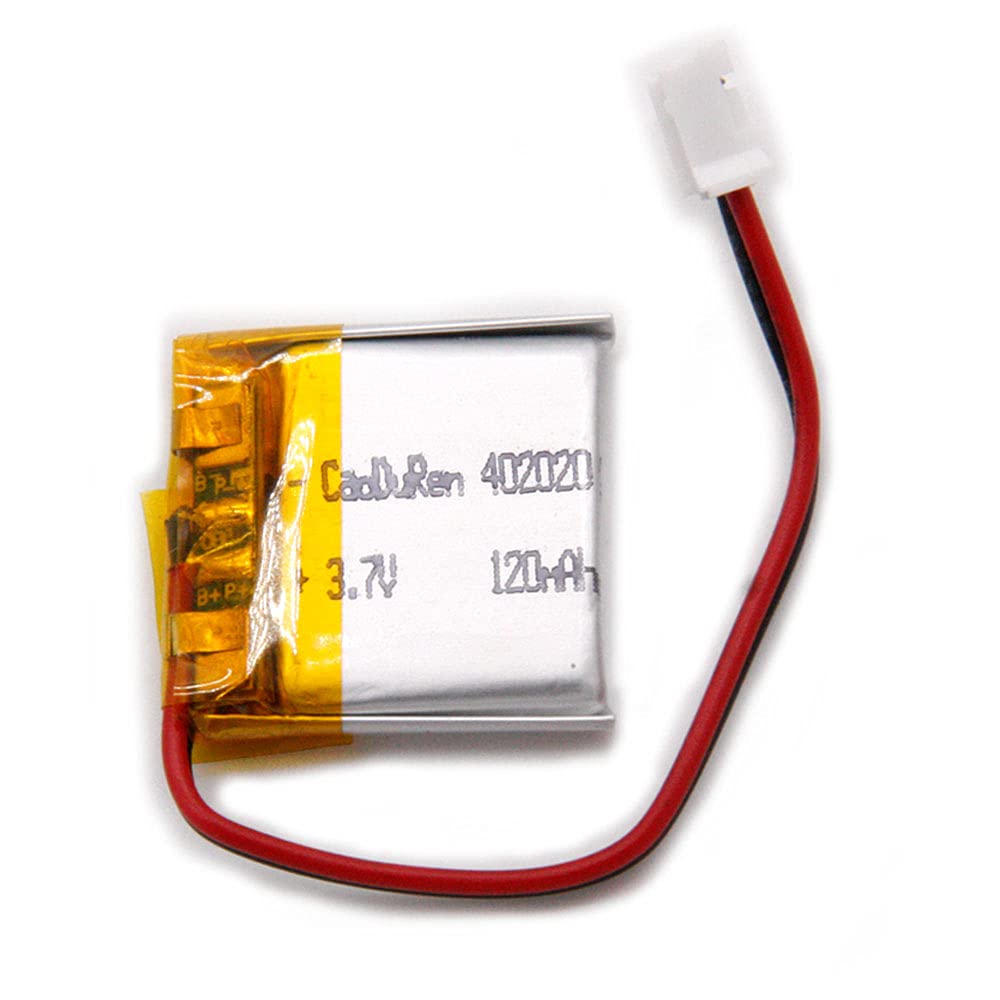 CaoDuRen MSDS Verified Part Number: 402020, Rechargeable 3.7V 120mAh Li Lipo Lithium Polymer Ion Battery Pack with 2 Pin 2.0mm JST Connector