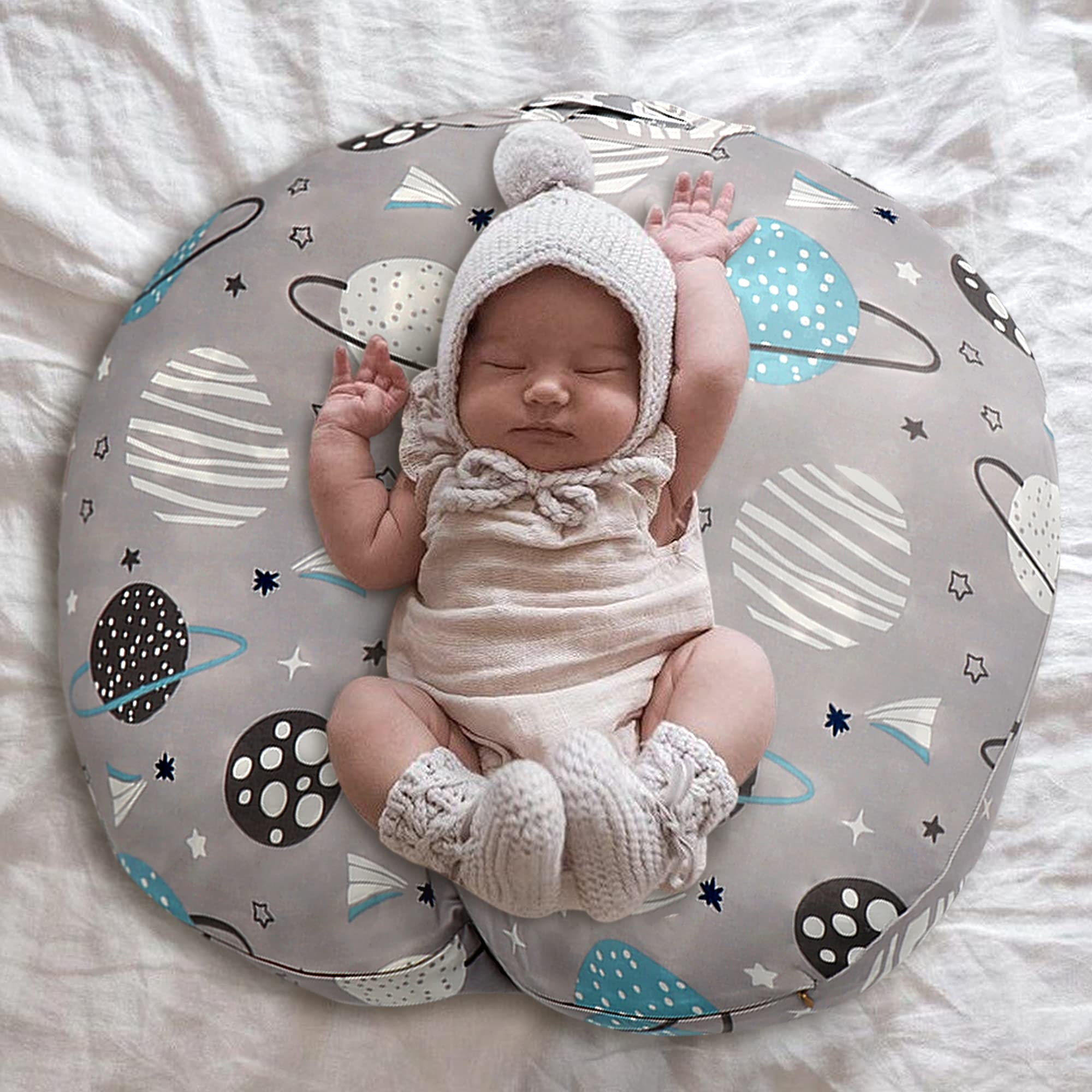 BROLEX Stretchy Newborn Lounger Cover 2 Pack Sung Fitted Removable Slipcover, Ultra Soft Breathable,Space Planet