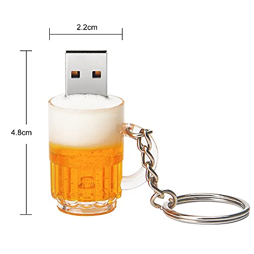 USB Flash Drive 32GB Cute Beer Mug Shaped USB Drive Thumb Drives USB 2.0 Memory Stick for External Data Storage