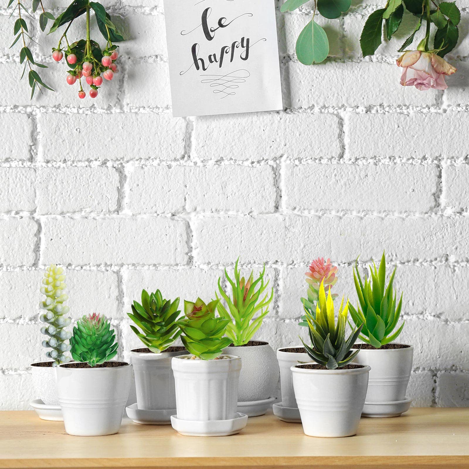 14 Pcs Mini Artificial Succulents Plants Picks,Flocked Faux Succulent Plants, Fake Succulents Plant with Succulent Moss,Realistic Textured Aloe for Home Office Table Garden Decoration